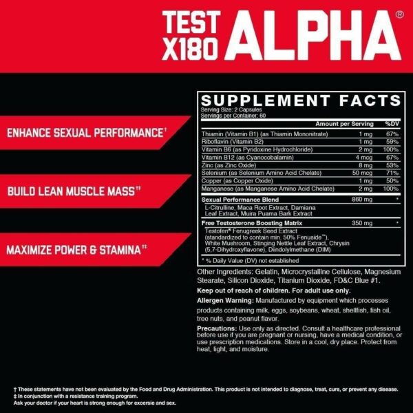 Force Factor Test X180 Alpha - 120 Capsules - eXplicitSupplements.com