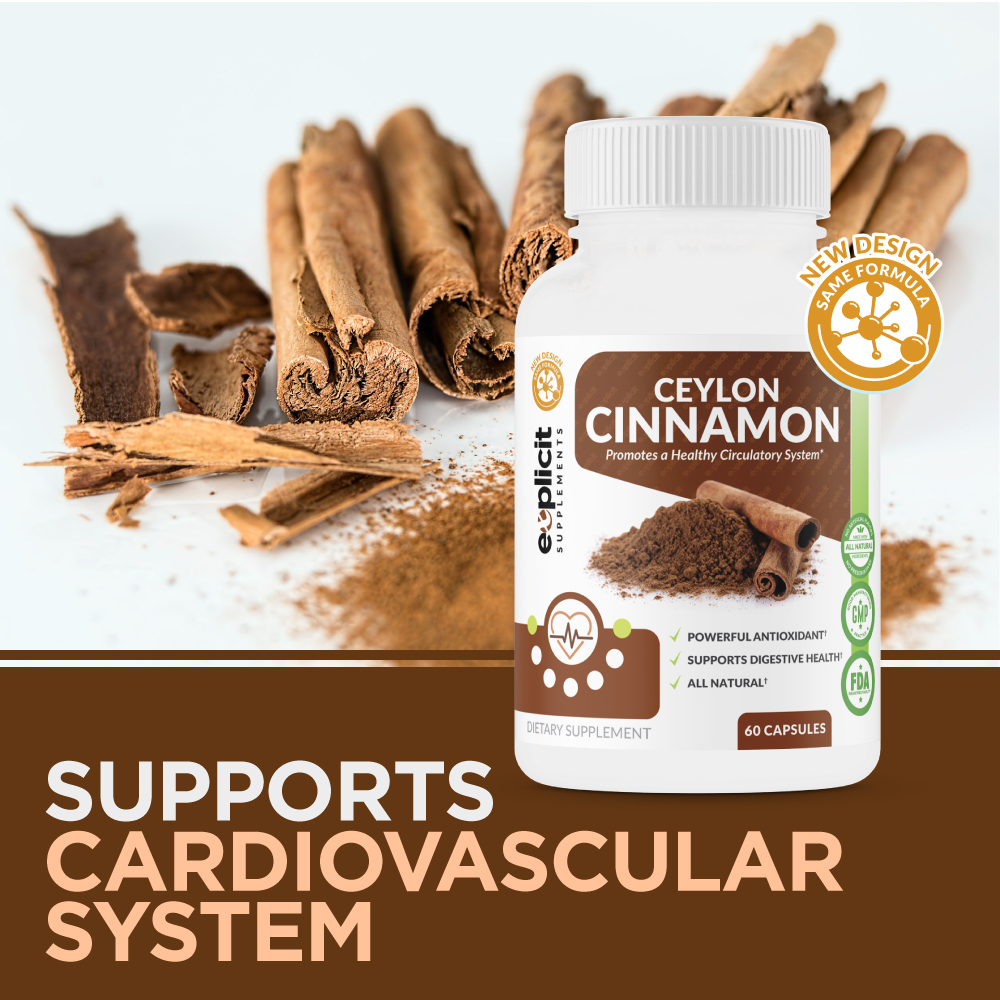 Pure Ceylon Cinnamon Capsules 1200mg – 1 Month - eXplicitSupplements.com
