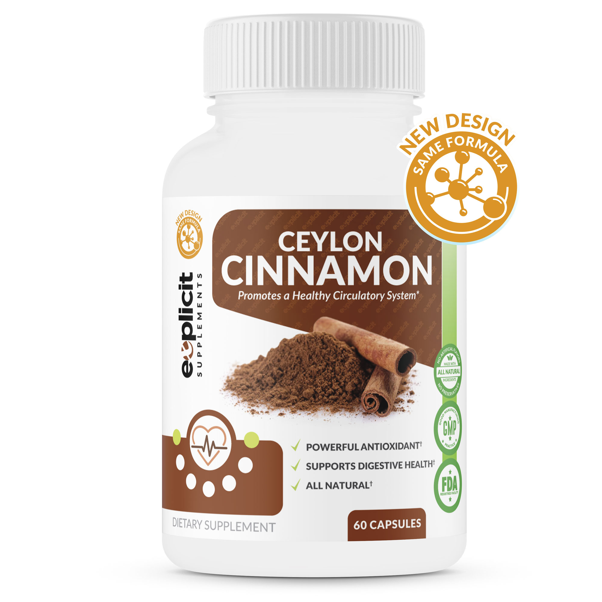Pure Ceylon Cinnamon Capsules 1200mg – 1 Month - eXplicitSupplements.com