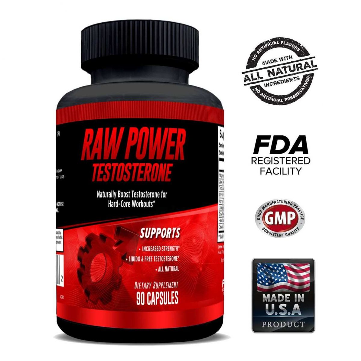 Raw Power Testosterone Booster - 90 Capsules - 30 Servings By Explicit ...