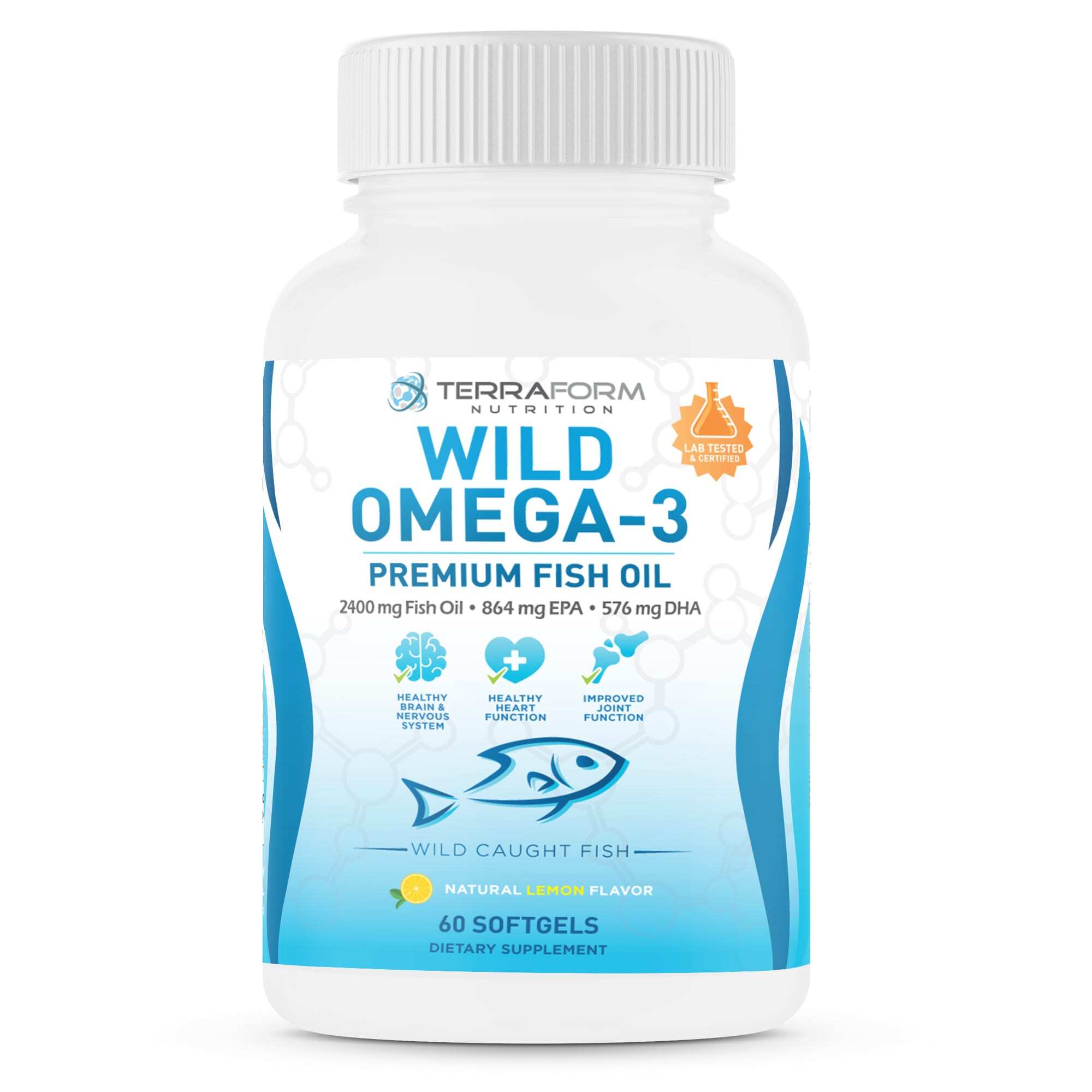 Wild Omega 3 Fish Oil 2400mg - 60 Capsules - eXplicitSupplements.com