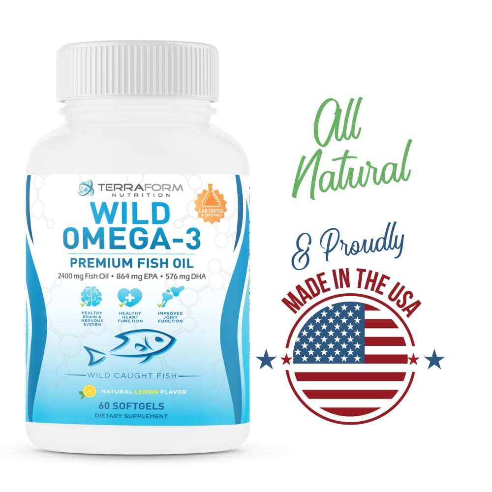 Wild Omega 3 Fish Oil 2400mg - 60 Capsules - eXplicitSupplements.com
