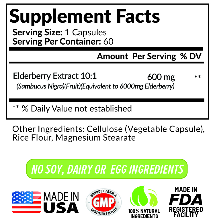 Natural Black Elderberry – Daily Immune Support Supplement – Max ...