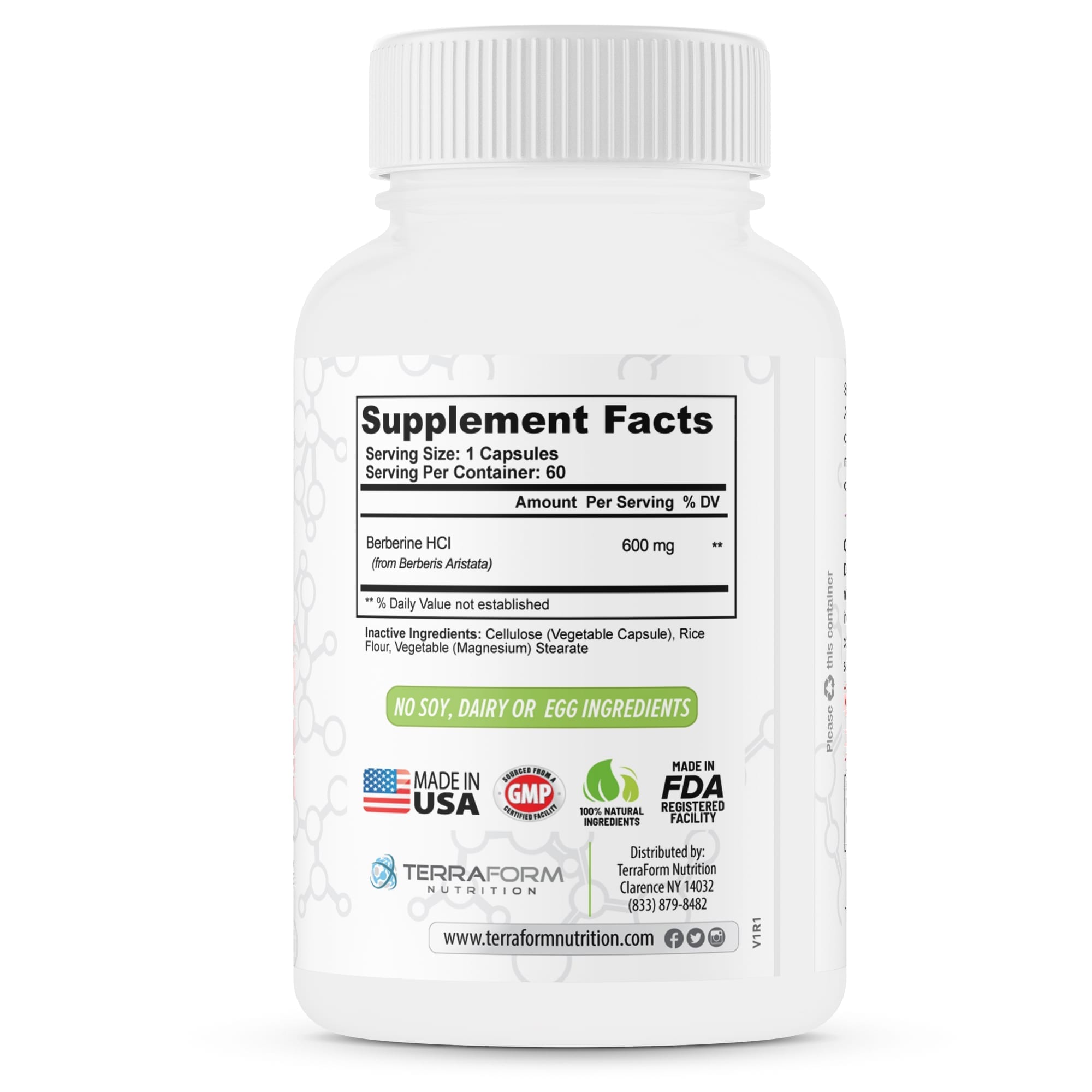 Pure Berberine - 1200mg Daily - 1 Month Supply, 60 Capsules ...