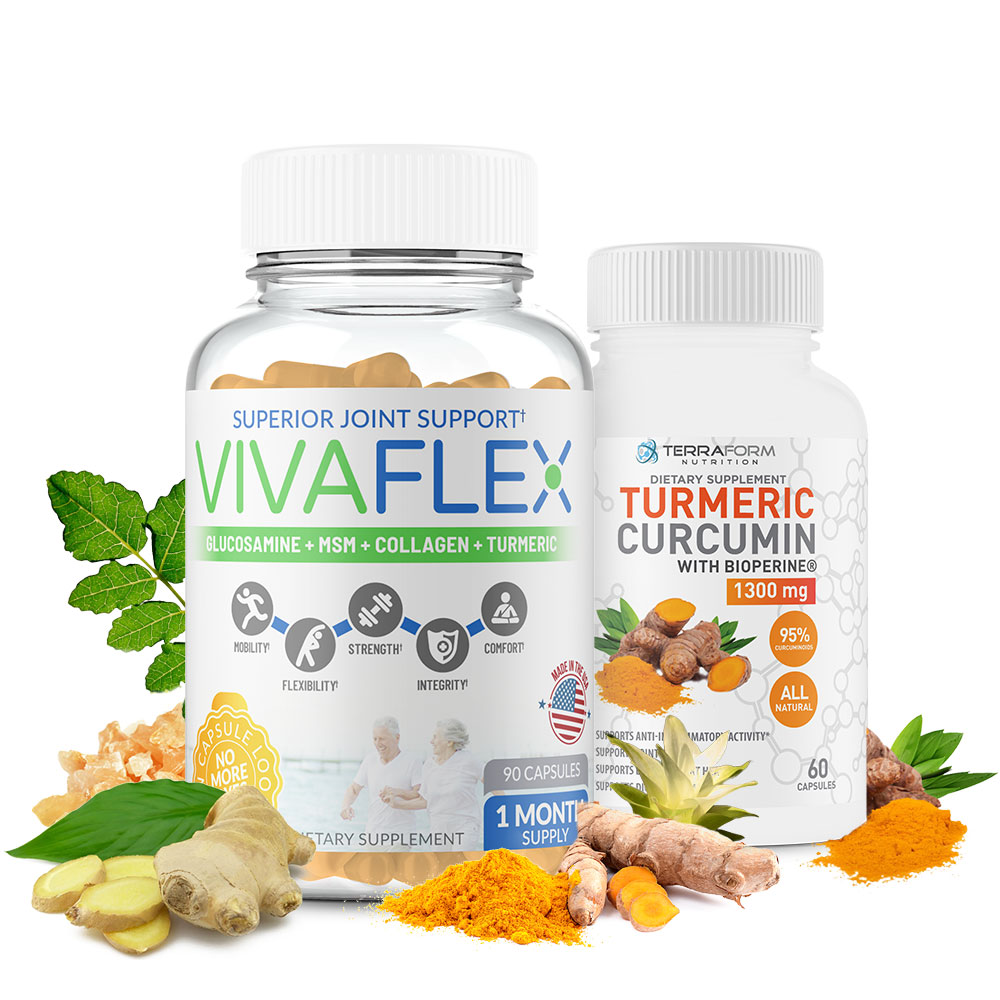 Joint Pain Relief Combo Pack – Vivaflex Plus Turmeric Curcumin – 1 ...