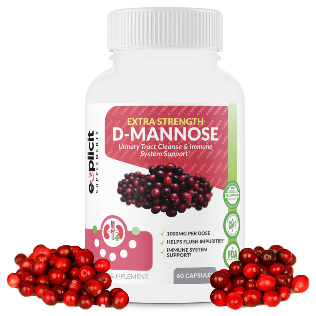 D-Mannose Capsules - Urinary Tract Cleanse & UTI Support - 60 Capsules ...