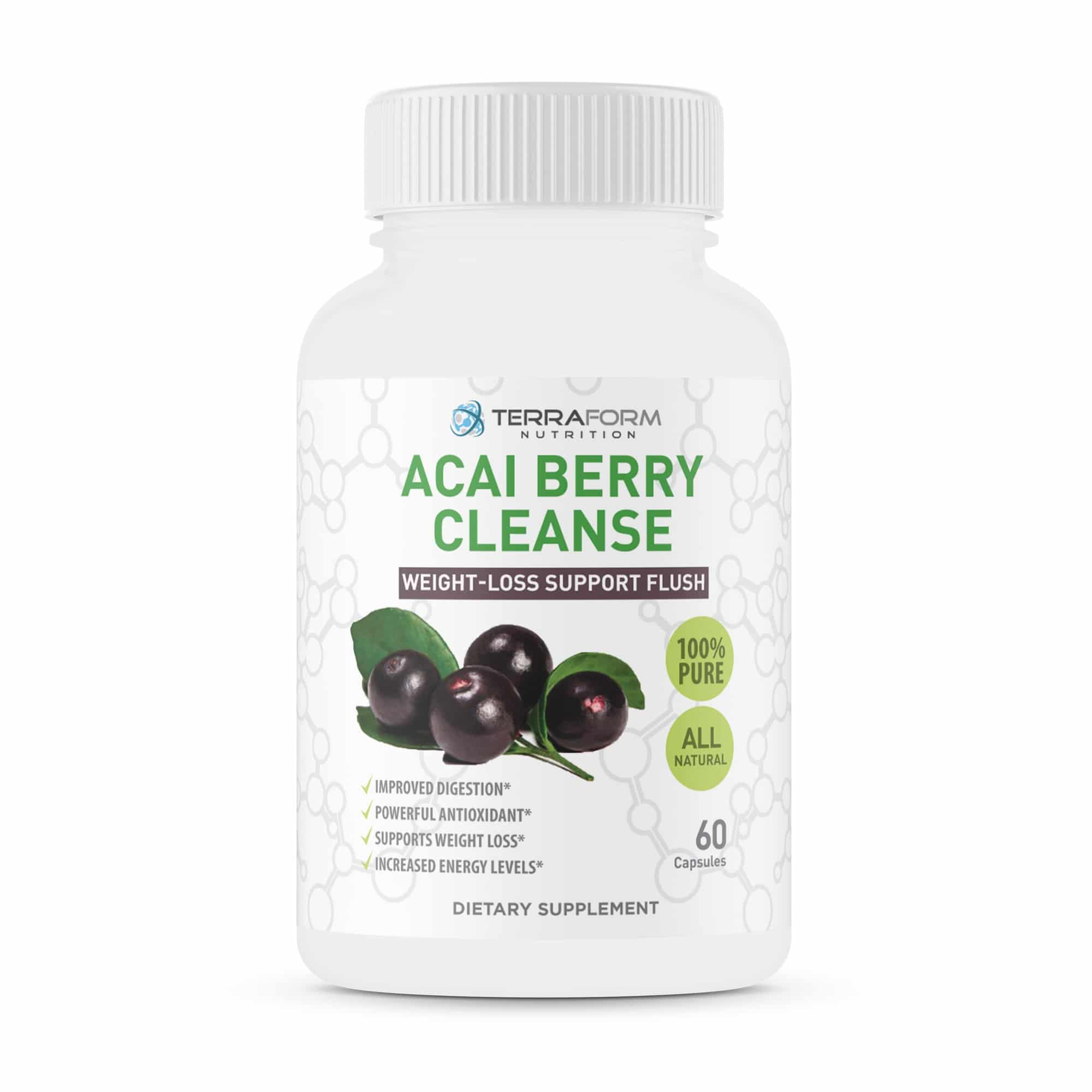 Natural Acai Berry Cleanse - 60 Capsules - Terraform Nutrition ...