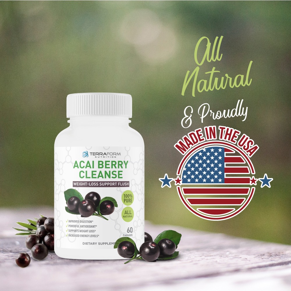Natural Acai Berry Cleanse - 60 Capsules - Terraform Nutrition ...