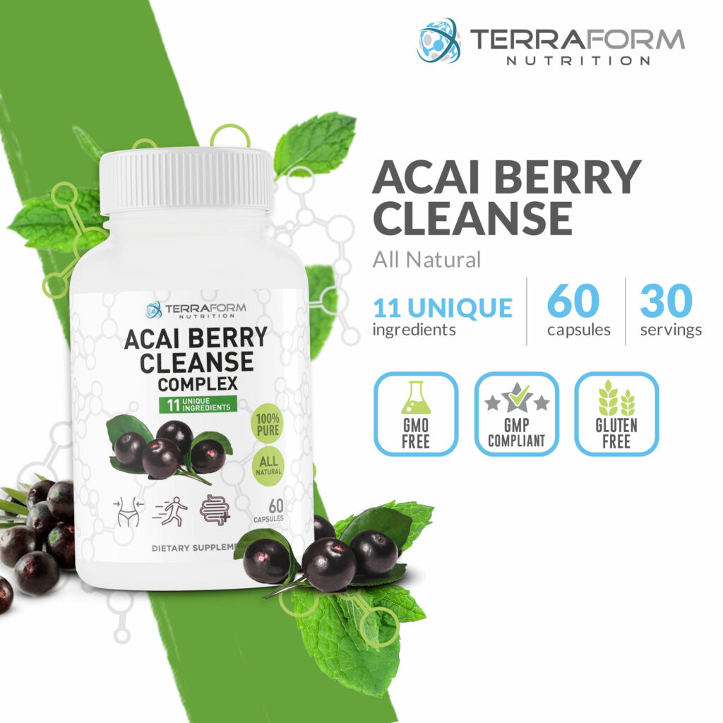 Natural Acai Berry Cleanse - 60 Capsules - Terraform Nutrition ...