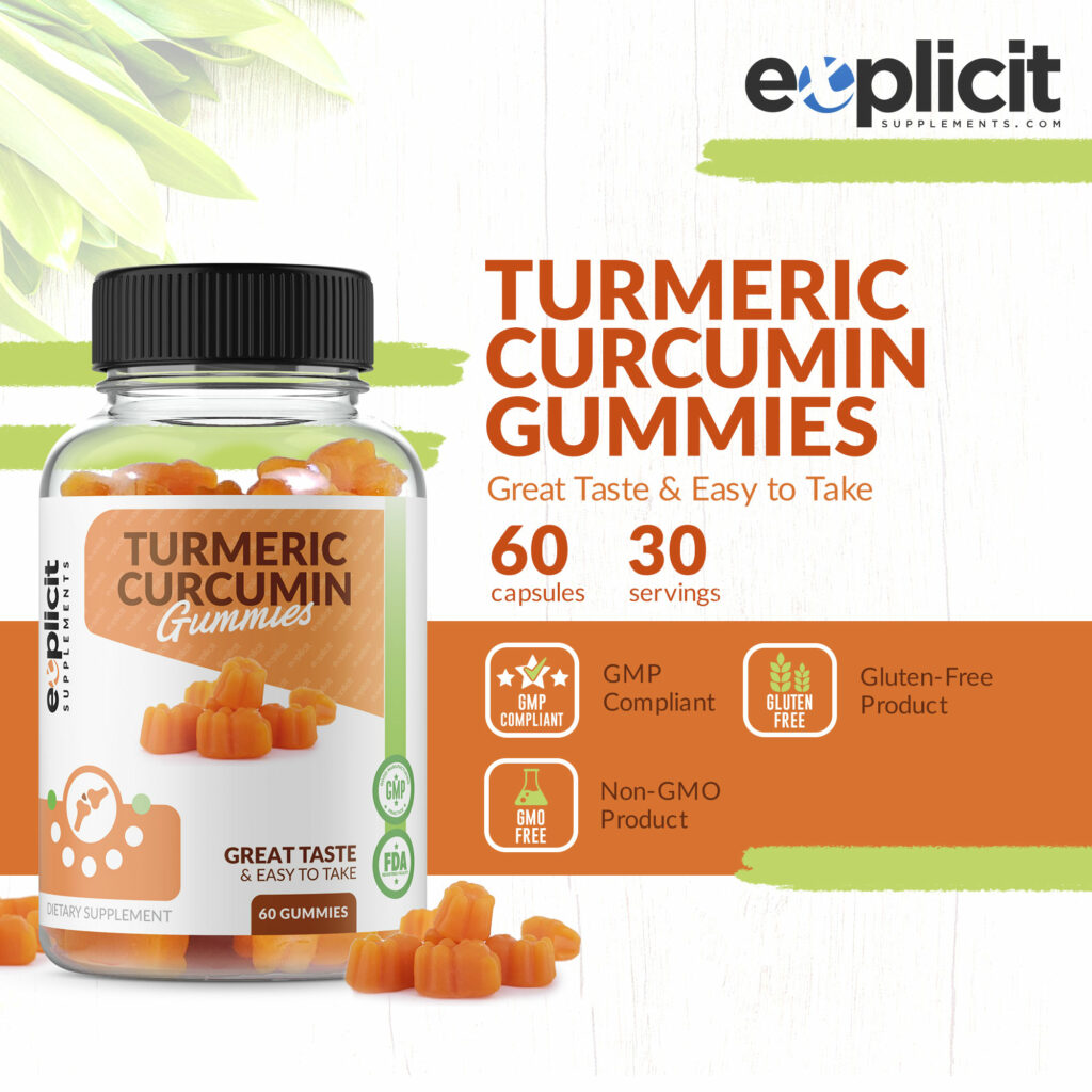 Turmeric Curcumin Gummies with Black Pepper - 1 Month Supply ...