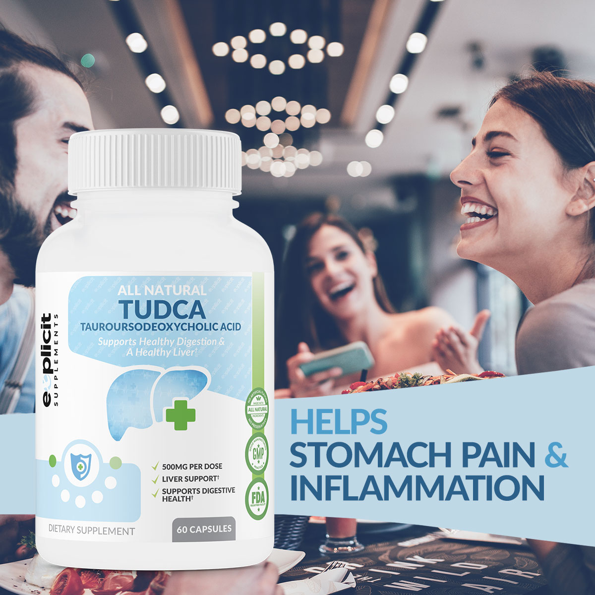 TUDCA (Tauroursodeoxycholic Acid) - 60 Count - eXplicitSupplements.com