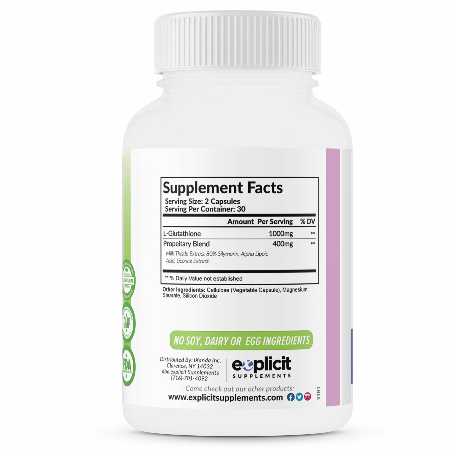 Extra Strength L-Glutathione Daily 1000mg - Free Radical Neutralizer ...