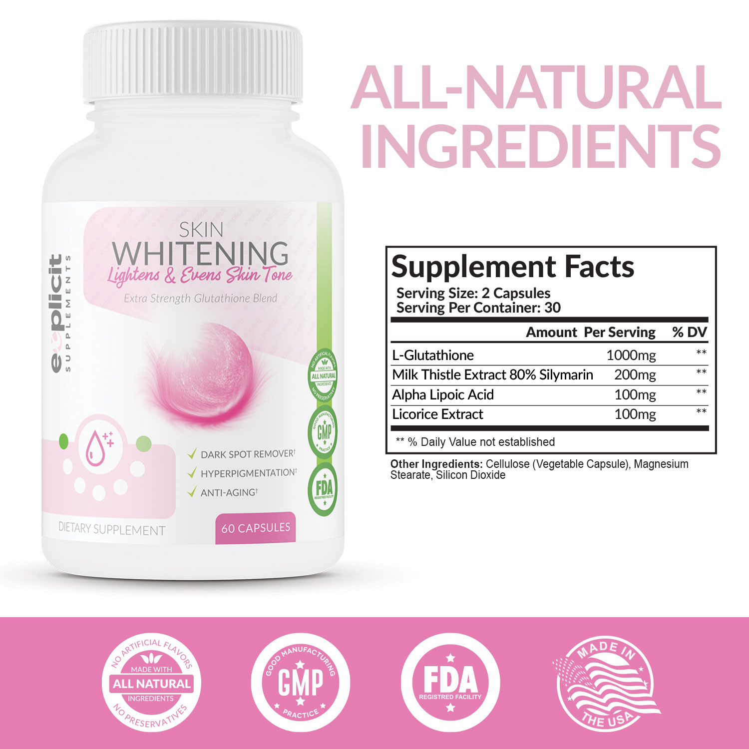 Skin Whitening Supplement - Lighten & Evens Skin Tone