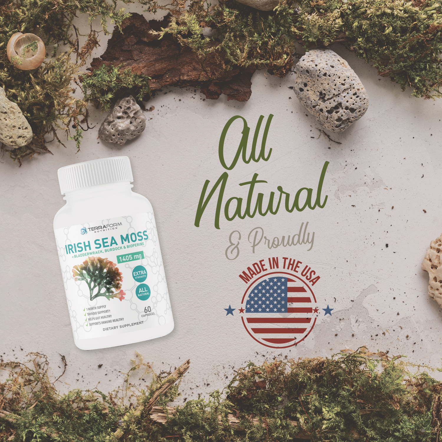 Extra Strength Sea Moss Supplement by Terraform Nutrition - 60 Capsules ...