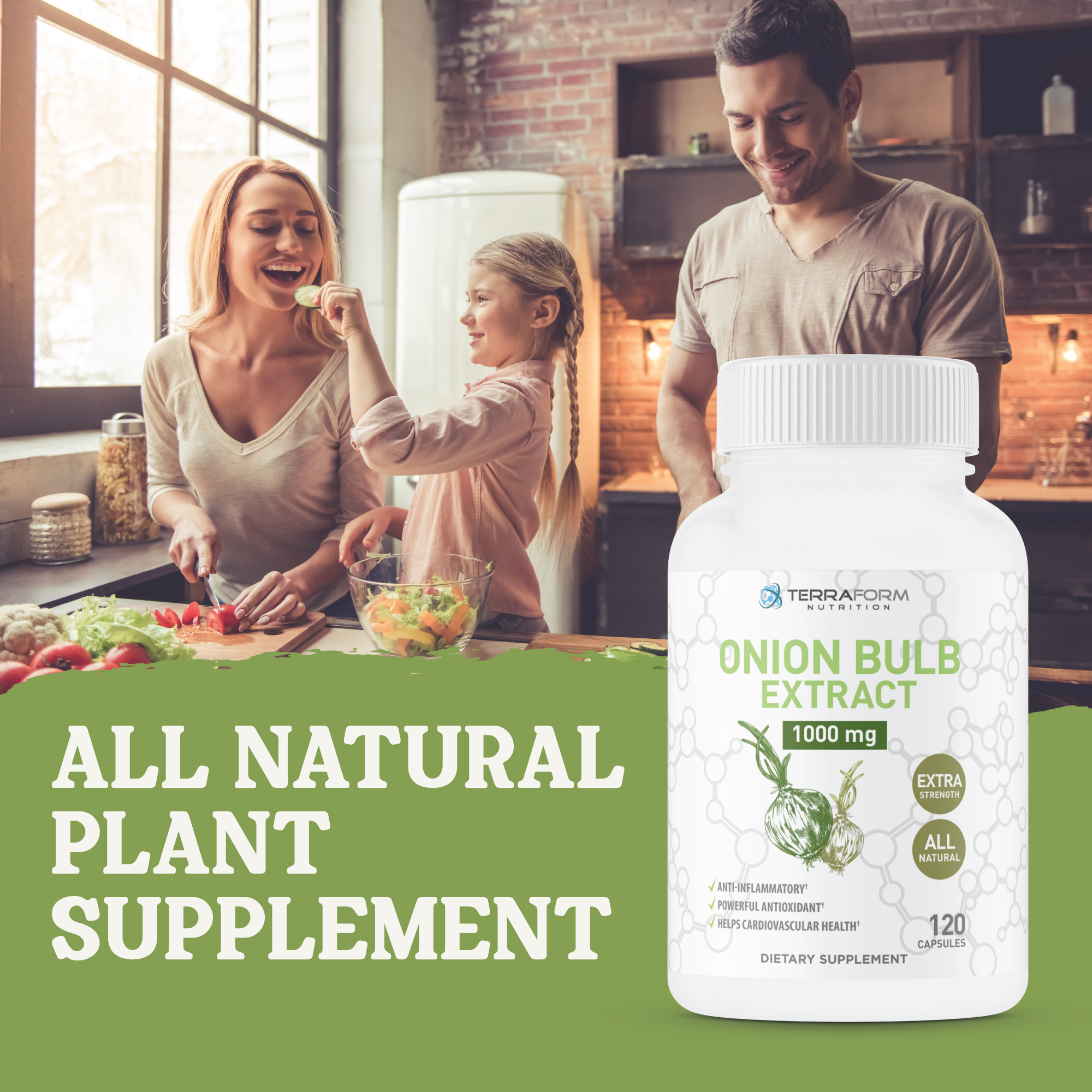 All Natural Onion Powder Supplement 1000mg - Dried Onion Bulb (Allium ...